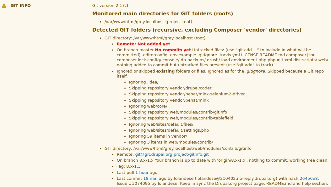 Git Info Report | Drupal.org